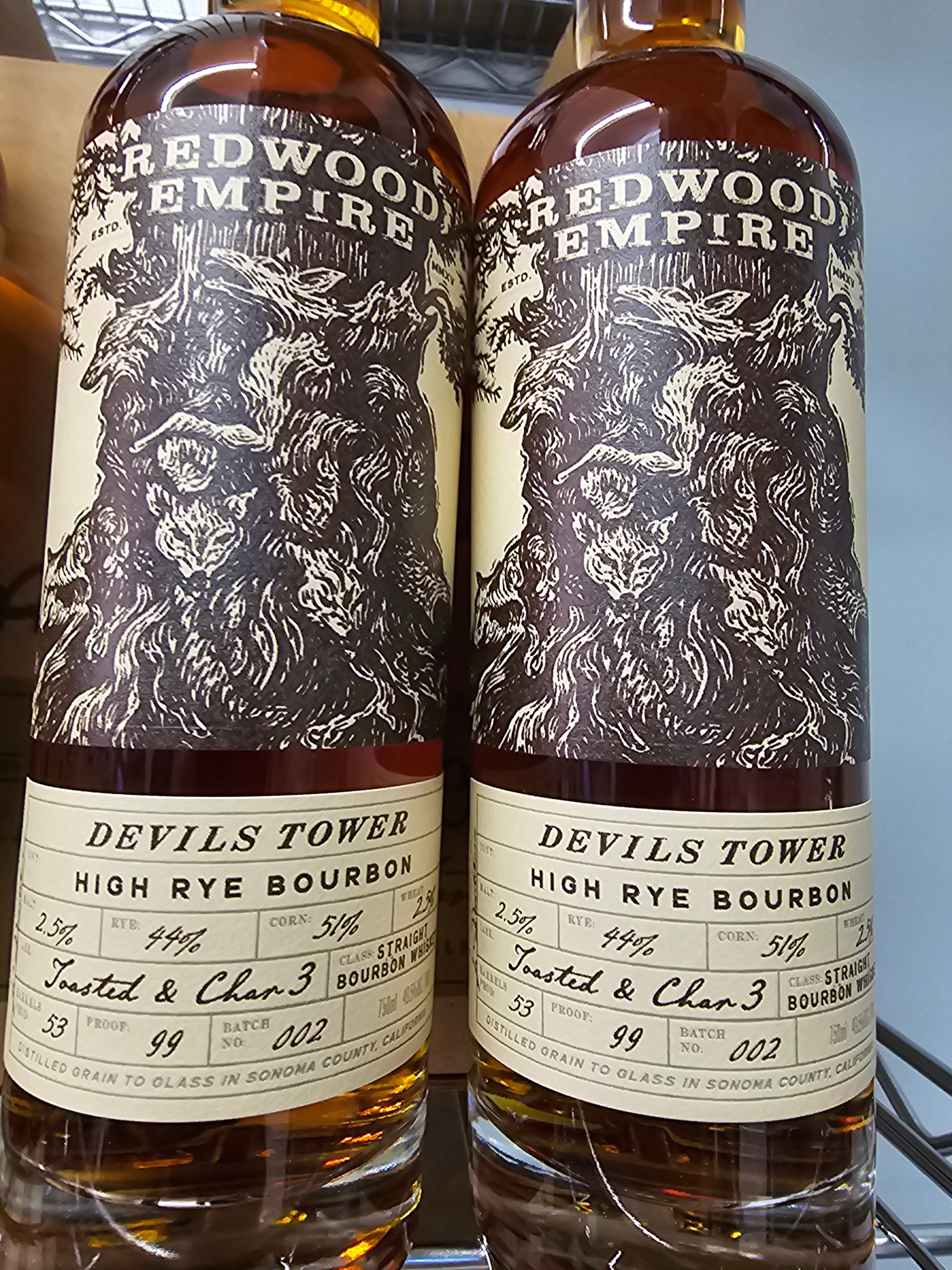 Redwood Empire Devils Tower High Rye Bourbon – Clayton Winehouse