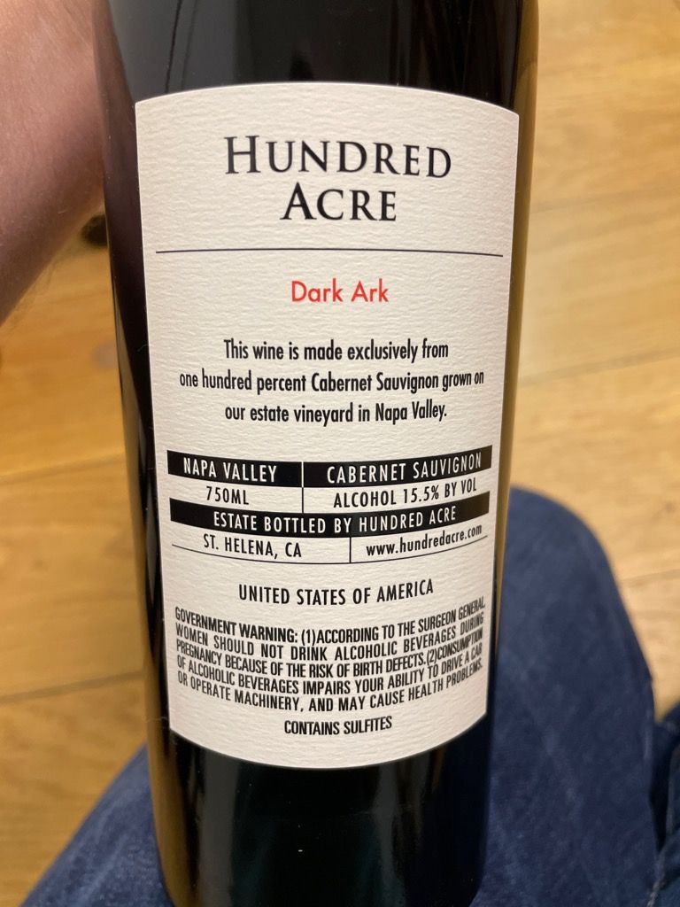 2021 Hundred Acre Dark Ark – Clayton Winehouse